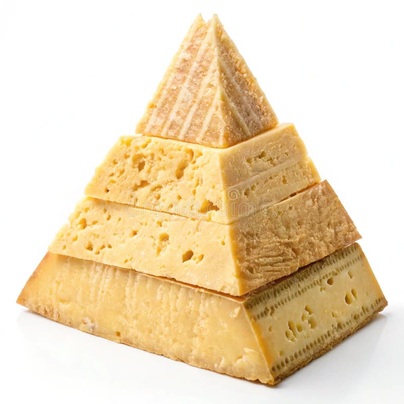 Cheese Pyramid Isolated on White Background Stock Illustration ...