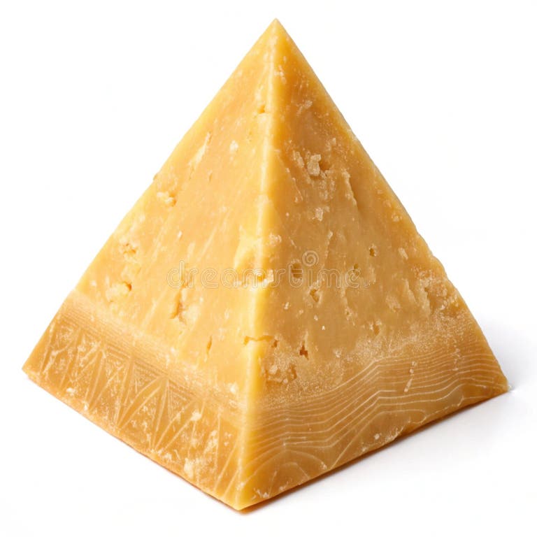 Cheese Pyramid Isolated on White Background Stock Illustration ...