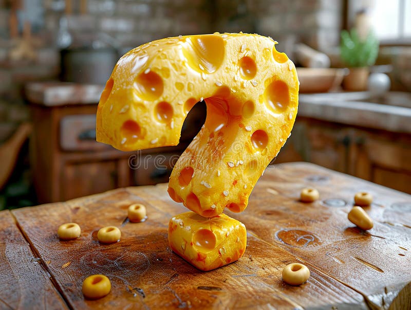 Cheese is a Question Mark in the Kitchen Interior Stock Illustration ...