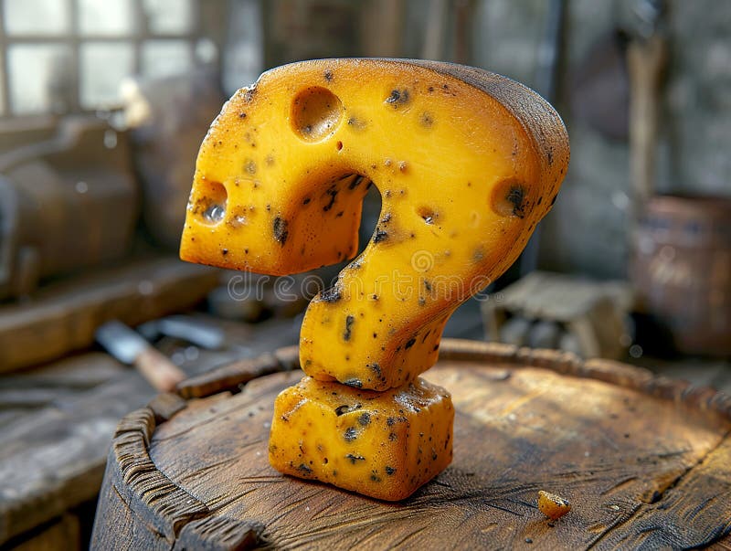 Cheese is a Question Mark in the Kitchen Interior Stock Illustration ...
