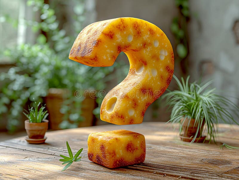 Cheese is a Question Mark in the Kitchen Interior Stock Illustration ...