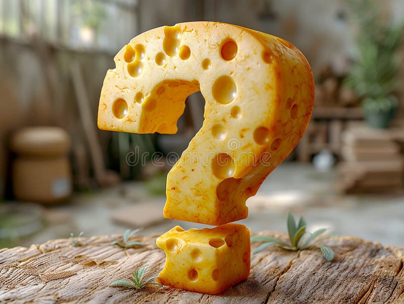 Cheese is a Question Mark in the Kitchen Interior Stock Illustration ...