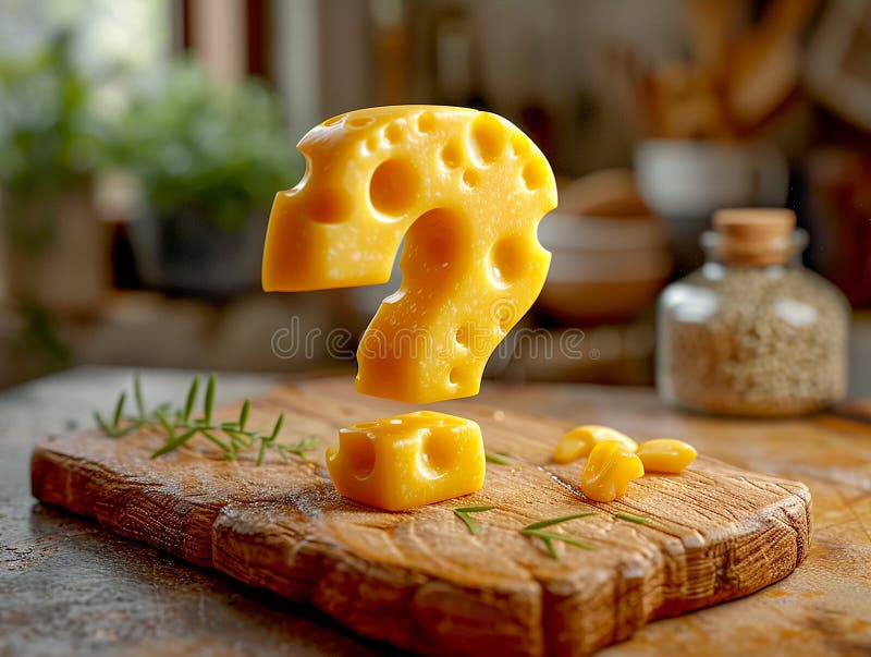 Cheese is a Question Mark in the Kitchen Interior Stock Illustration ...