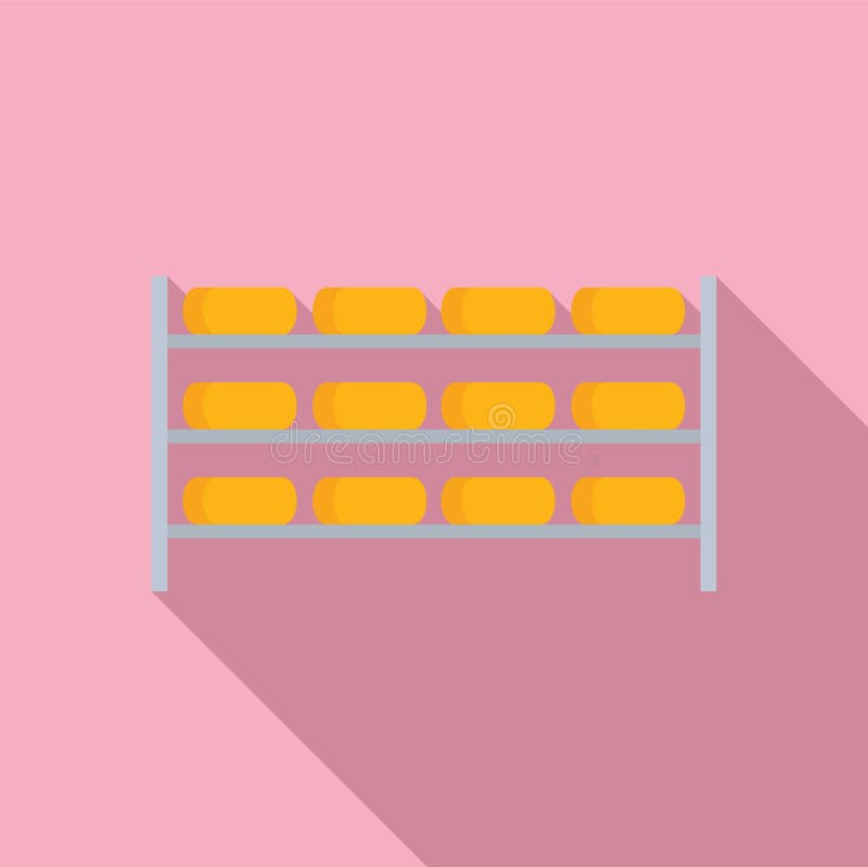 Cheese Rack Icon Flat Vector. Milk Food Stock Vector - Illustration of ...