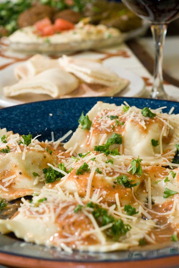 Cheese ravioli stock photo. Image of italian, chives - 14483748