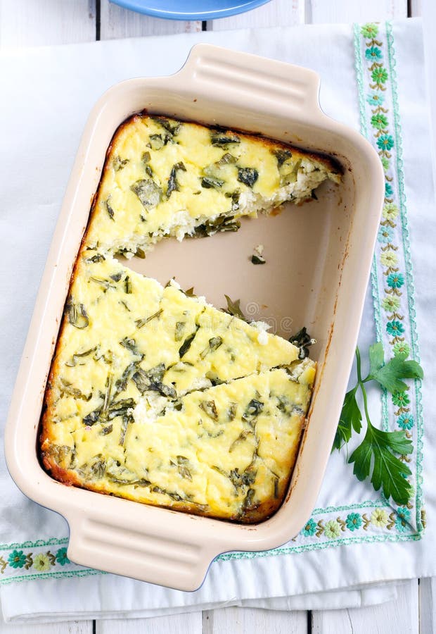 Cheese and rocket gratin stock image. Image of ricotta - 41247839