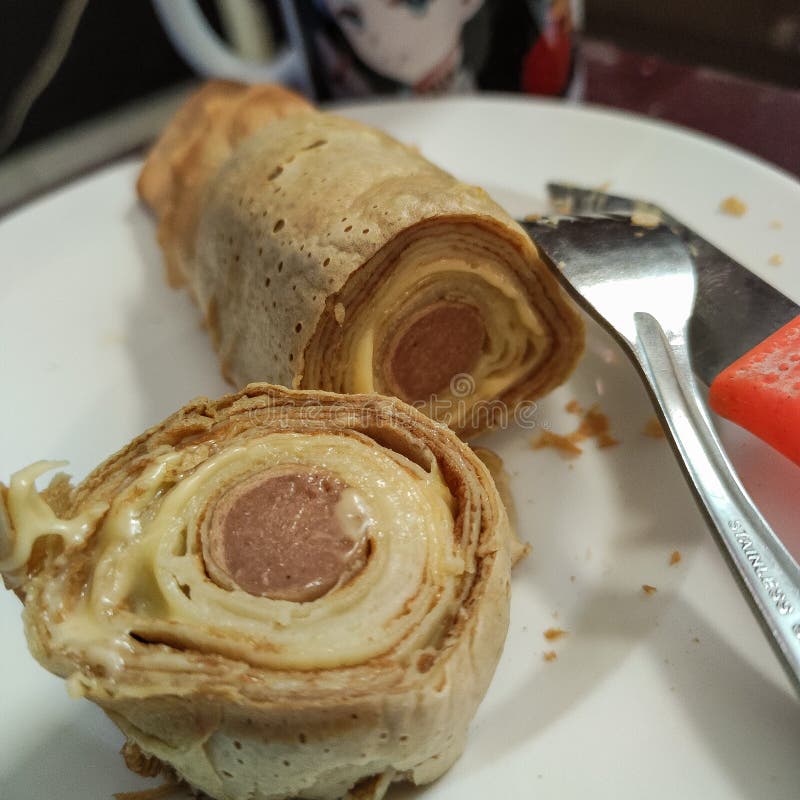 Cheese Roll Sausage stock photo. Image of meat, baking - 267142448