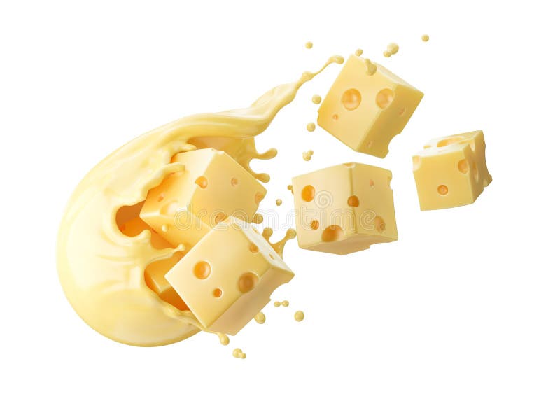 Cheese Sauce Splashing in the Air with Cheddar Cheese Stock ...