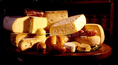 Cheese and sausages stock image. Image of culinary, travel - 2694413