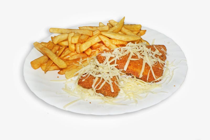 Cheese Schnitzel with Fries Stock Image - Image of cutlet, nutrition ...