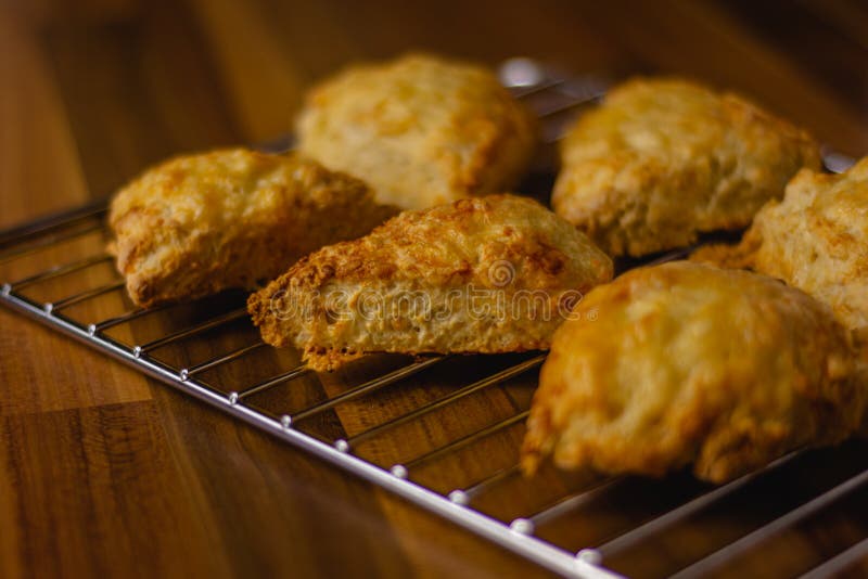 Cheese Scones on a Cooling Rack Stock Image - Image of biscuits, fresh ...