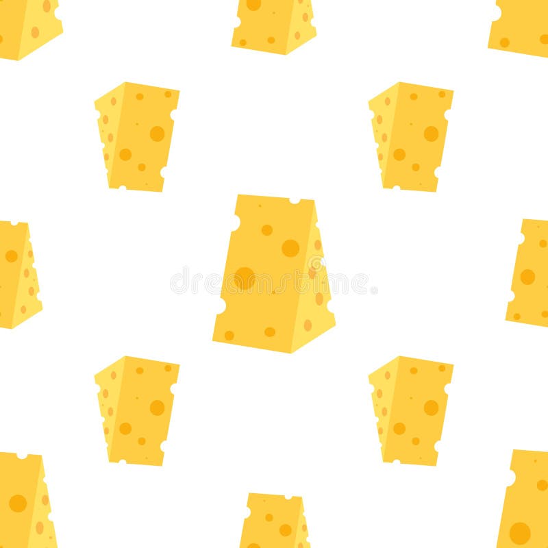 Cheese Seamless Pattern. Pieces of Yellow Cheese. Stock Vector ...