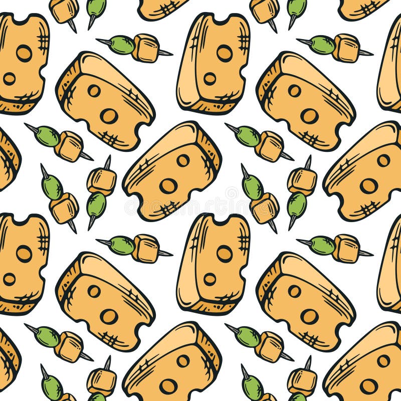 Cheese Seamless Pattern Vector Illustration Stock Vector - Illustration ...