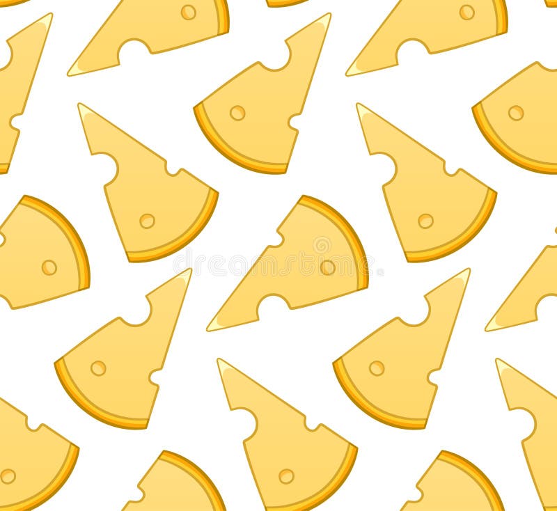 Cheese Seamless Pattern on White Background. Print for Textile, Decor ...