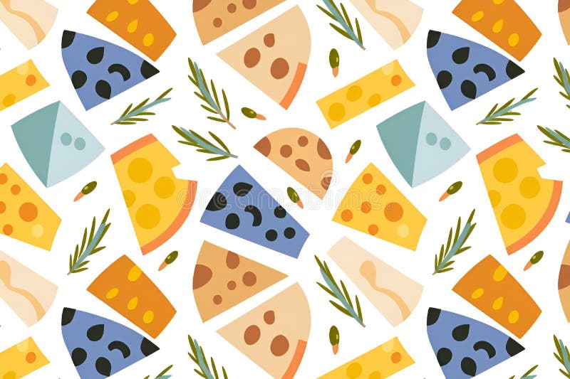 Cheese Seamless Patternseamless Cheese Pattern. Doodle Vector Pattern ...