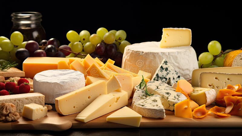 Cheese Section at a Fancy Buffet or a Supermarket Dairy Products ...