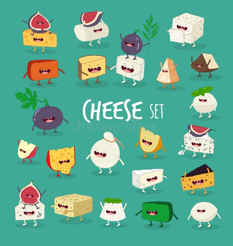 Cheese set stock vector. Illustration of food, graphic - 121585348