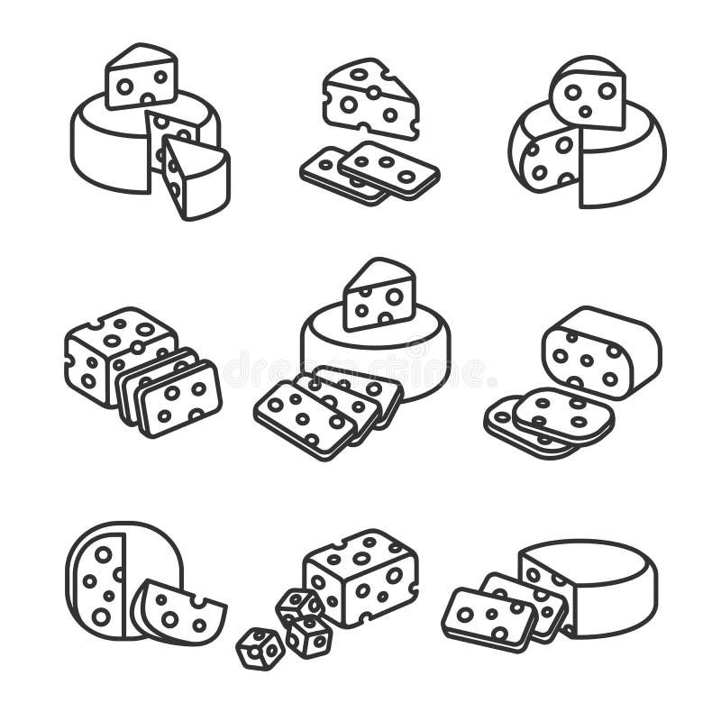 Cheese set. Vector stock vector. Illustration of healthy - 48711850