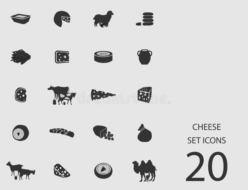 Cheese Set of Flat Icons. Vector Illustration Stock Vector ...