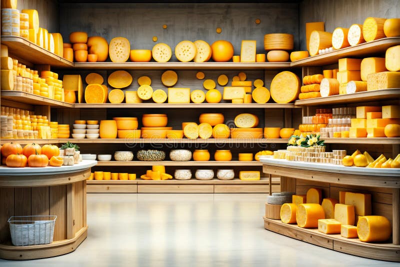 Cheese Shop. Assortment of Cheese on Display at a Cheese Shop Stock ...