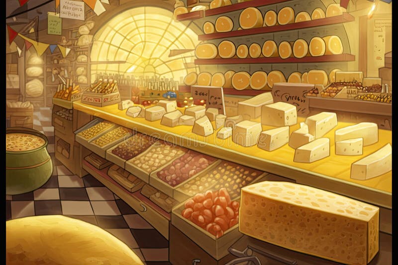 Cheese Shop Illustration. Generative Ai Stock Illustration ...