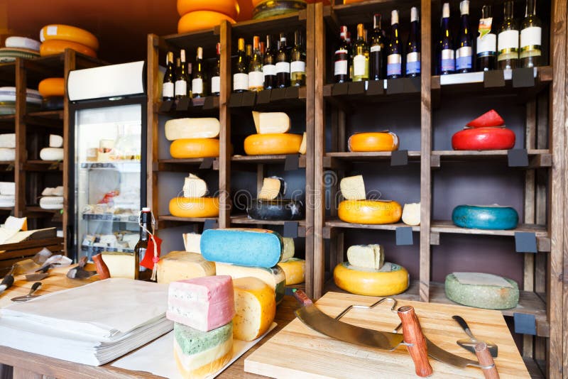 Cheese Shop Shelves, Large Assortment Stock Image - Image of fresh ...