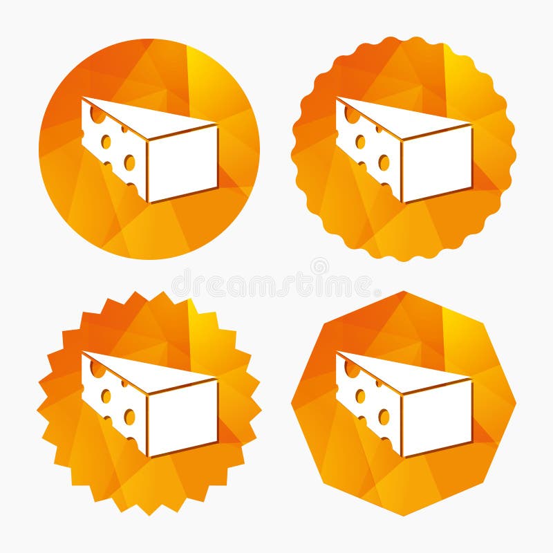 Cheese Sign Icon. Slice of Cheese. Stock Vector - Illustration of ...