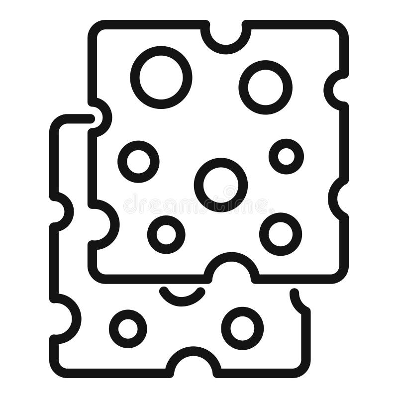 Cheese Slice Icon Outline Vector. Milk Production Stock Vector ...