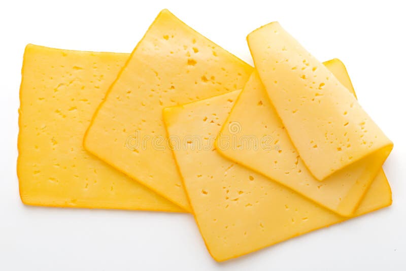 Cheese Slice Isolated On The White Background Stock Photo - Image of ...
