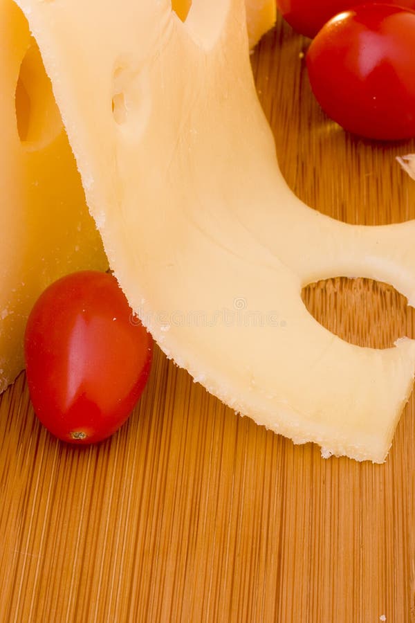 Cheese Slice and Red Tomato Stock Photo - Image of organic, portion ...