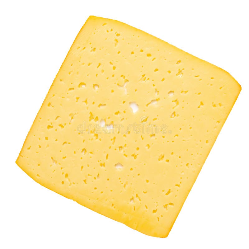 Cheese Slice Isolated on the White Background. Stock Photo - Image of ...