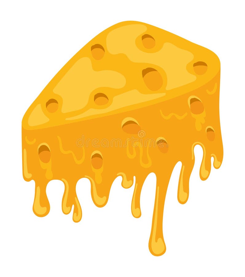 Cheese Sliced Melted Flowing Stock Vector - Illustration of texture ...