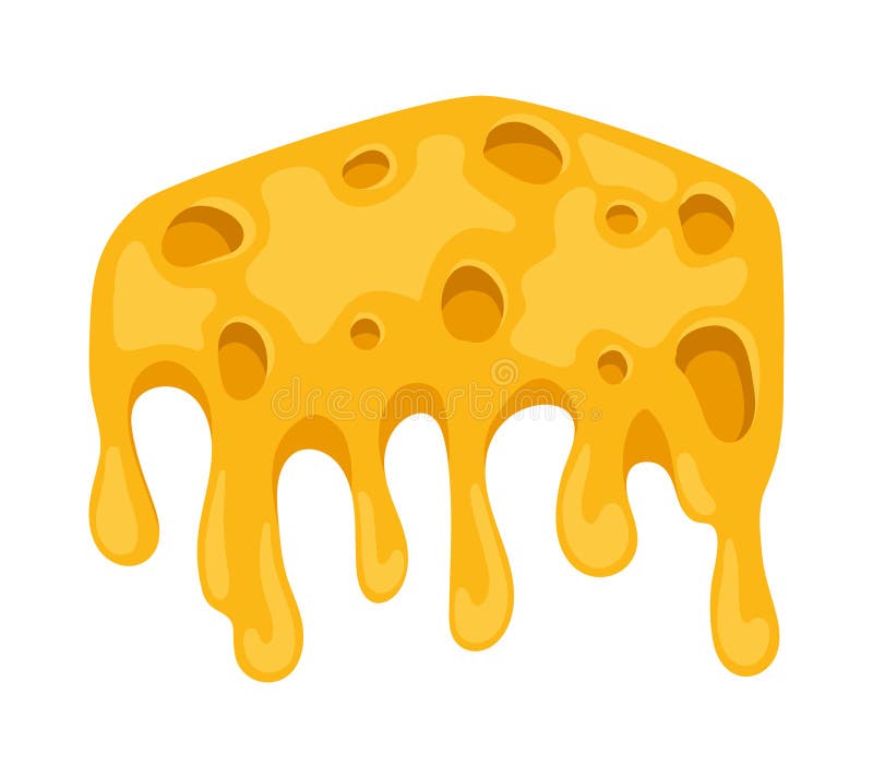 Cheese Sliced Melted Flowing Stock Vector - Illustration of texture ...