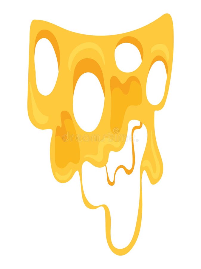 Cheese Sliced Melted Isolated Stock Vector - Illustration of meal ...