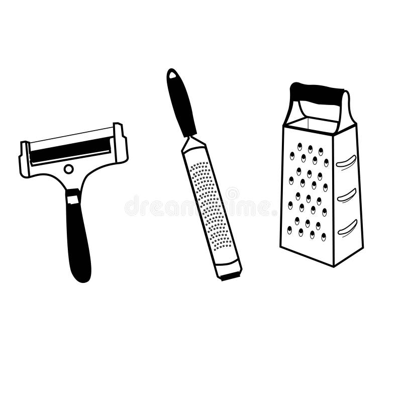 Culinary Utensils Vector Set Spatula Pizza Cutter Cheese Knife Stock Vector Illustration