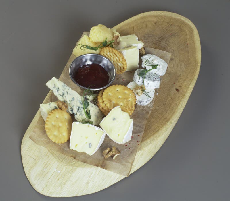 Cheese snack on a plate. stock image. Image of meat, dish - 99258983