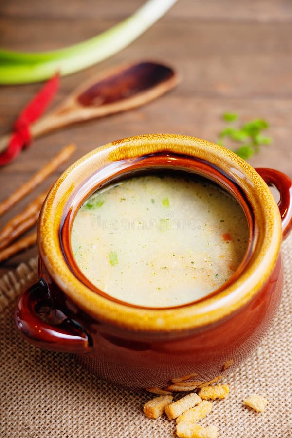 Cheese Soup and Bread Sticks Stock Photo - Image of food, bowl: 88973696