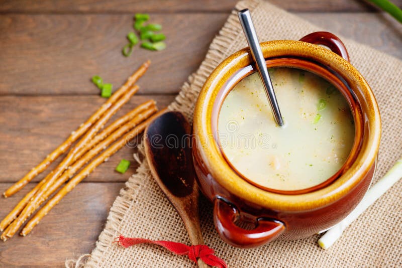 Cheese Soup and Bread Sticks Stock Image - Image of healthy, ingredient ...