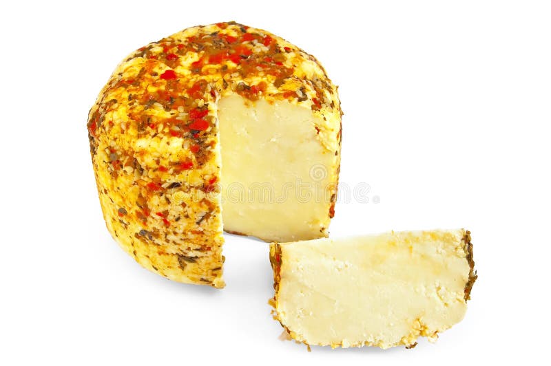 Cheese with spices stock photo. Image of horizontal, green - 19727268