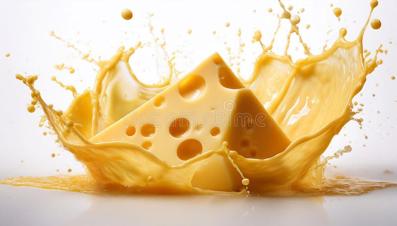 Cheese Splash Isolated on White Background Stock Illustration ...