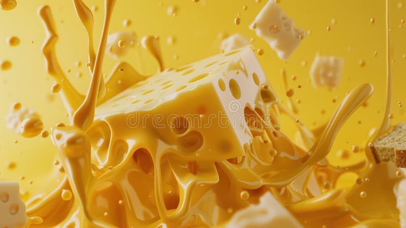 Cheese Splash: a Melted Masterpiece Stock Illustration - Illustration ...