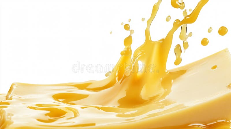 Cheese Splash with Melting Sauce and Drip for Food Photography Stock ...
