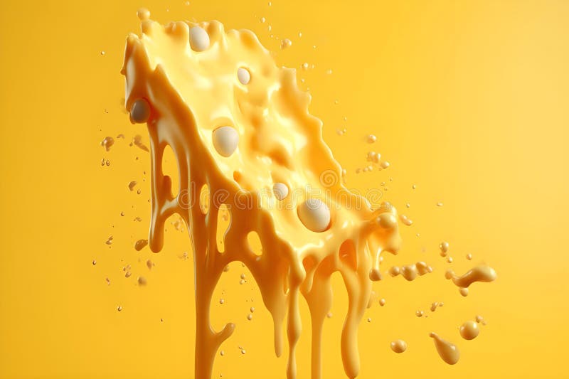 Cheese Splashes on a Solid Background - Ai Generated Stock Illustration ...