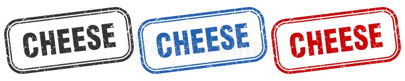 Cheese Square Isolated Sign Set. Cheese Stamp Stock Vector ...