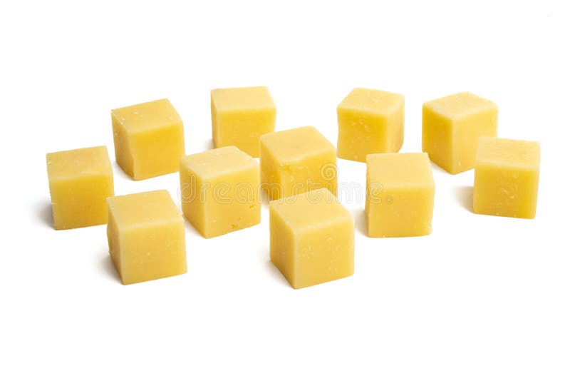 Cheese squares isolated stock image. Image of cube, culinary - 185148385