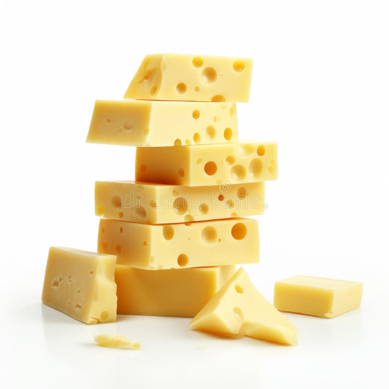 Cheese Stack on White Surface: a Creative Photography Composition Stock ...