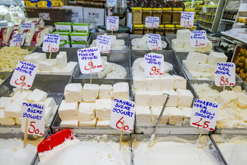 A Cheese Stall at the Konya Bazaar, Turkey Editorial Stock Photo ...