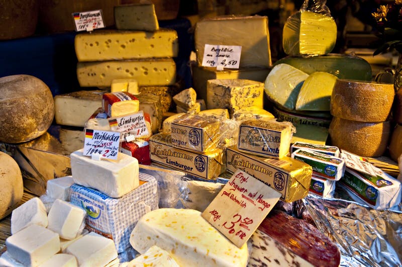 Cheese stand editorial photo. Image of cheese, germany - 17640816