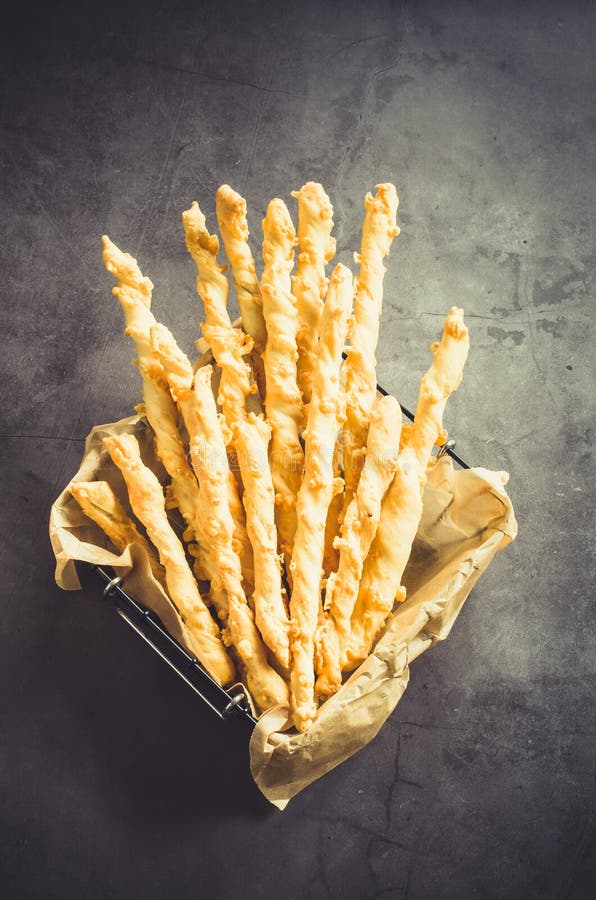 Cheese Stick. Breadsticks with Cheese on Dark Background. Concept for ...