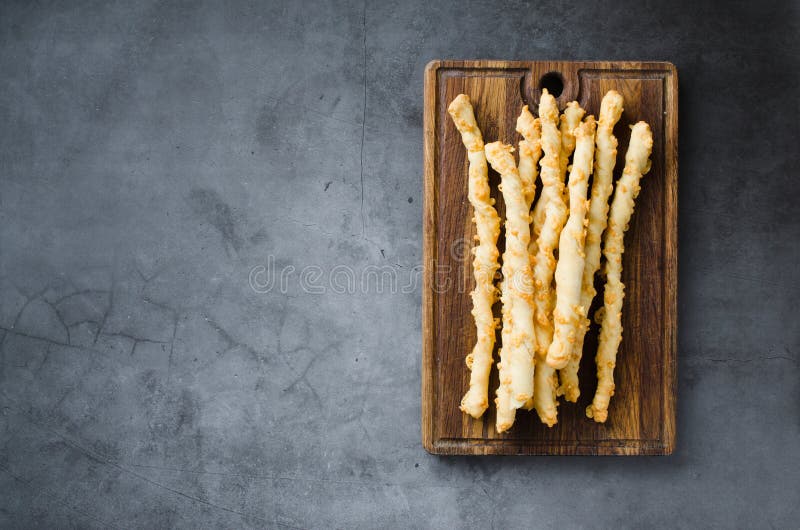 Cheese Stick. Breadsticks with Cheese on Dark Background. Concept for ...